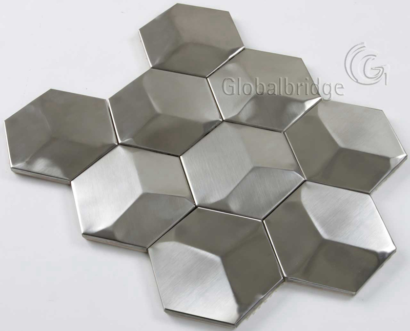 Mosaic tiles of various colors， shapes and materials SSI17D Titanium